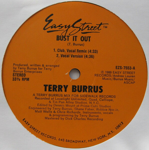 ・アーティスト Terry Burrus ・タイトル Bust It Out ・レーベル・型番 Easy Street Records EZS7553 ・フォーマット 12インチレコード ・コンディション(盤) 良い (VG+) ・コンディ...