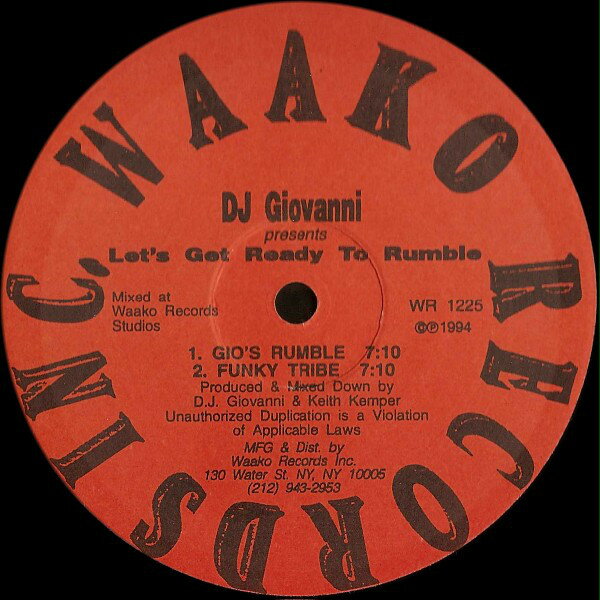 ・アーティスト DJ Giovanni ・タイトル Let's Get Ready To Rumble ・レーベル・型番 Waako Records WR1225 ・フォーマット 12インチレコード ・コンディション(盤) 良い (VG+)...