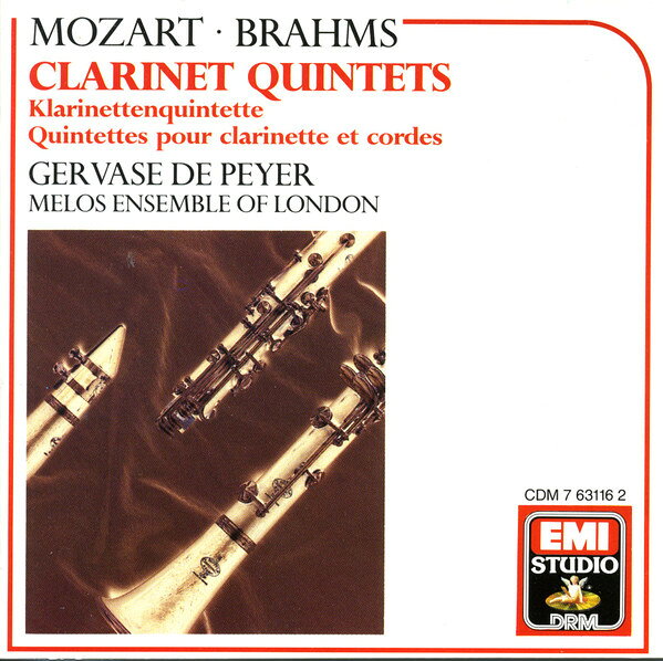 ・アーティスト Gervase De Peyer, Melos Ensemble Of London ・タイトル Clarinet Quintets ・レーベル・型番 EMI CDM7631162 ・フォーマット CD ・コンディション(盤...
