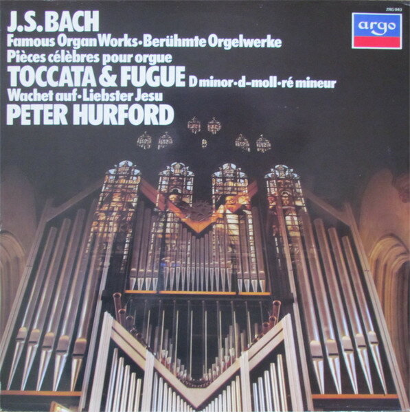 ・アーティスト Johann Sebastian Bach, Peter Hurford ・タイトル Famous Organ Works Toccata & Fugue ・レーベル・型番 Argo ZRG943 ・フォーマット LPレコー...