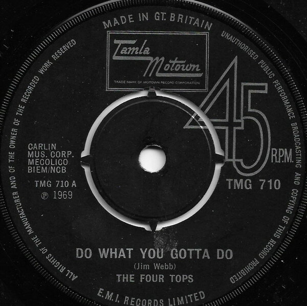 ・アーティスト Four Tops ・タイトル Do What You Gotta Do ・レーベル・型番 Tamla Motown TMG710 ・フォーマット 7インチレコード ・コンディション(盤) 可 (VG) ・コンディション(ジ...
