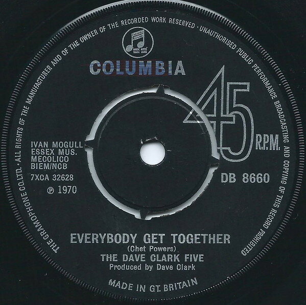 ・アーティスト Dave Clark Five ・タイトル Everybody Get Together ・レーベル・型番 Columbia DB8660 ・フォーマット 7インチレコード ・コンディション(盤) 可 (VG) ・コンディシ...