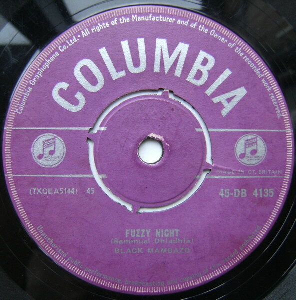 ・アーティスト Black Mambazo ・タイトル Fuzzy Night ・レーベル・型番 Columbia 45DB4135 ・フォーマット 7インチレコード ・コンディション(盤) 可 (VG) ・コンディション(ジャケット) 可...