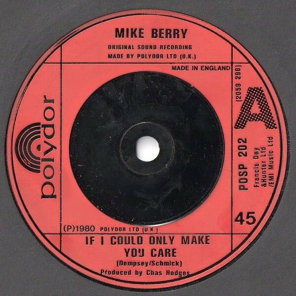・アーティスト Mike Berry ・タイトル If I Could Only Make You Care ・レーベル・型番 ・フォーマット 7インチレコード ・コンディション(盤) 良い (VG+) ・コンディション(ジャケット) プレ...