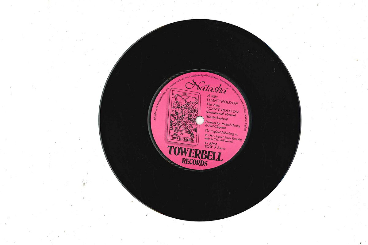 ・アーティスト Natasha ・タイトル I Can't Hold On ・レーベル・型番 TOWERBELL TOW9 ・フォーマット 7インチレコード ・コンディション(盤) 非常に良い(EX) ・コンディション(ジャケット) カバー...