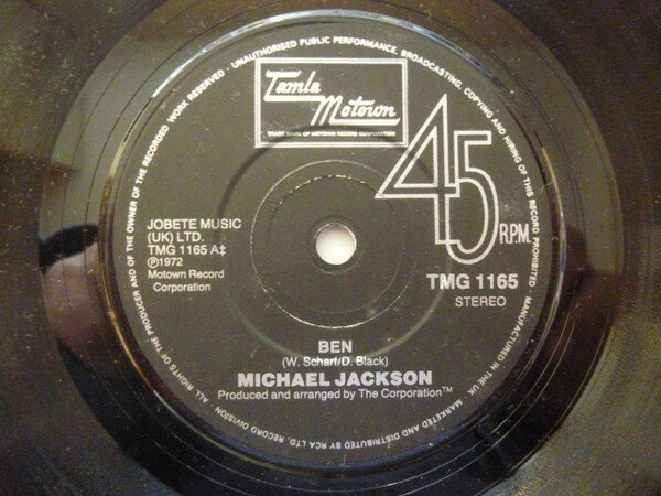 ・アーティスト Michael Jackson / Marvin Gaye ・タイトル Ben / Abraham, Martin And John ・レーベル・型番 Tamla Motown TMG1165 ・フォーマット 7インチレコー...