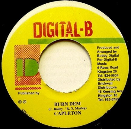 ・アーティスト Capleton ・タイトル Burn Dem ・レーベル・型番 Digital-B NONE ・フォーマット 7インチレコード ・コンディション(盤) 良い (VG+) ・コンディション(ジャケット) プレインカバー（元ジ...
