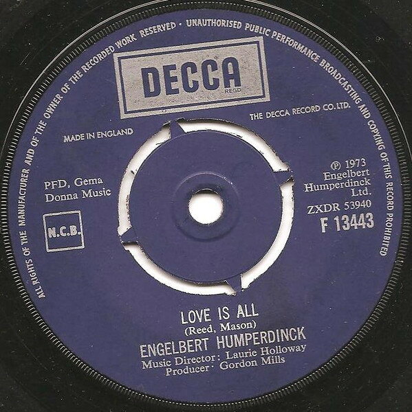 ・アーティスト Engelbert Humperdinck ・タイトル Love Is All ・レーベル・型番 Decca F13443 ・フォーマット 7インチレコード ・コンディション(盤) 良い (VG+) ・コンディション(ジャケ...