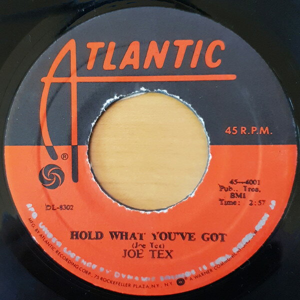・アーティスト Joe Tex ・タイトル Hold What You've Got / Fresh Out Of Tears ・レーベル・型番 Atlantic 454001 ・フォーマット 7インチレコード ・コンディション(盤) 良い...