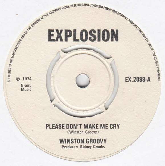 ・アーティスト Winston Groovy ・タイトル Please Don't Make Me Cry ・レーベル・型番 Explosion EX2088 ・フォーマット 7インチレコード ・コンディション(盤) 良い (VG+) ・コ...