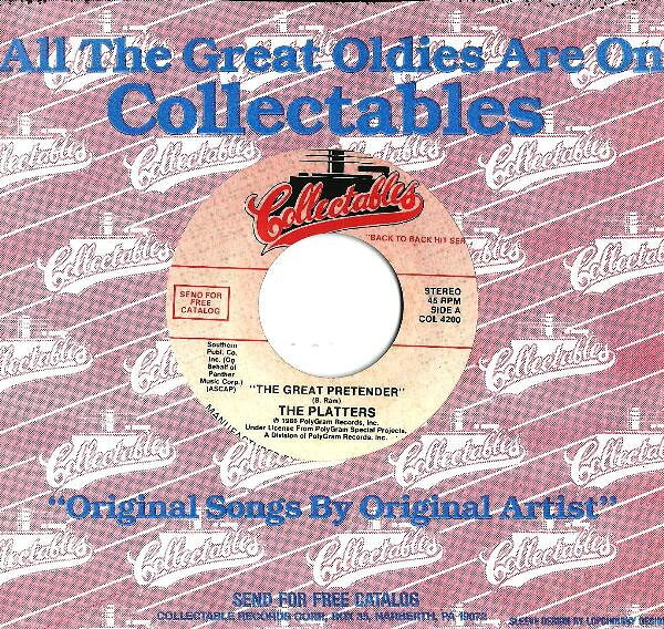 ・アーティスト Platters ・タイトル The Great Pretender / You'll Never, Never Know ・レーベル・型番 Collectables COL4200 ・フォーマット 7インチレコード ・コン...