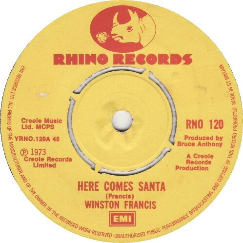 ・アーティスト Winston Francis ・タイトル Here Comes Santa / Our World Tomorrow ・レーベル・型番 Rhino Records RNO120 ・フォーマット 7インチレコード ・コンディ...