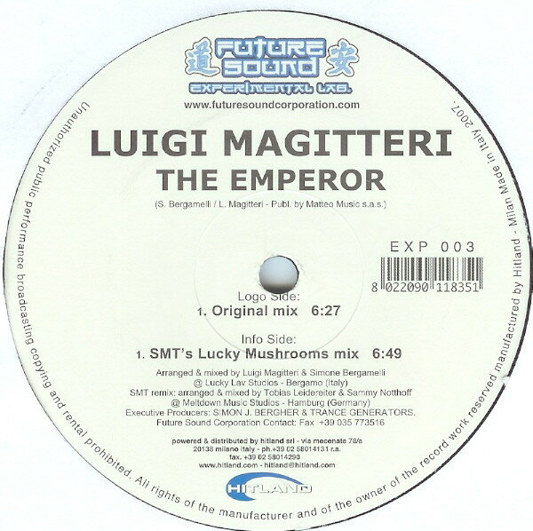 ・アーティスト Luigi Magitteri ・タイトル The Emperor ・レーベル・型番 Future Sound Experimental Lab EXP003 ・フォーマット 12インチレコード ・コンディション(盤) 非常...