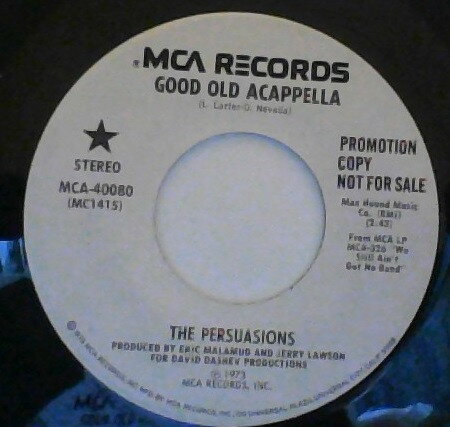 ・アーティスト Persuasions ・タイトル Good Old Acappella ・レーベル・型番 MCA Records MCA40080 ・フォーマット 7インチレコード ・コンディション(盤) 良い (VG+) ・コンディショ...