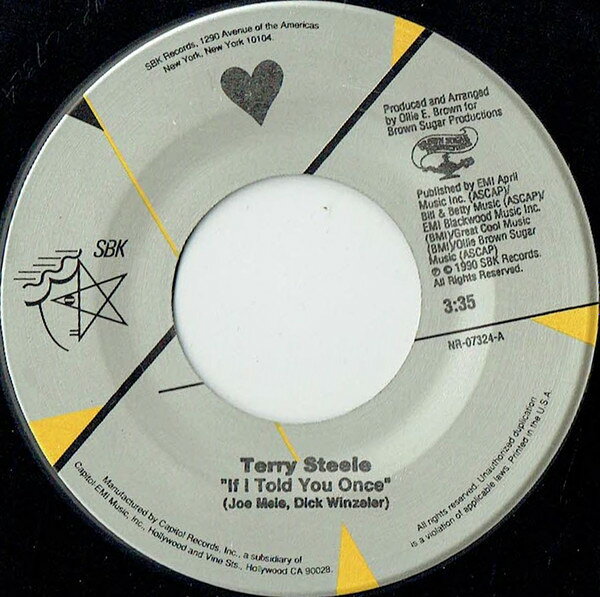 ・アーティスト Terry Steele ・タイトル If I Told You Once ・レーベル・型番 SBK Records NR07324 ・フォーマット 7インチレコード ・コンディション(盤) 良い (VG+) ・コンディショ...