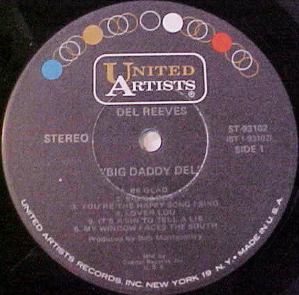 ・アーティスト Del Reeves ・タイトル Big Daddy Del ・レーベル・型番 United Artists Records, United Artists Records ST93102 ・フォーマット LPレコード ・コ...
