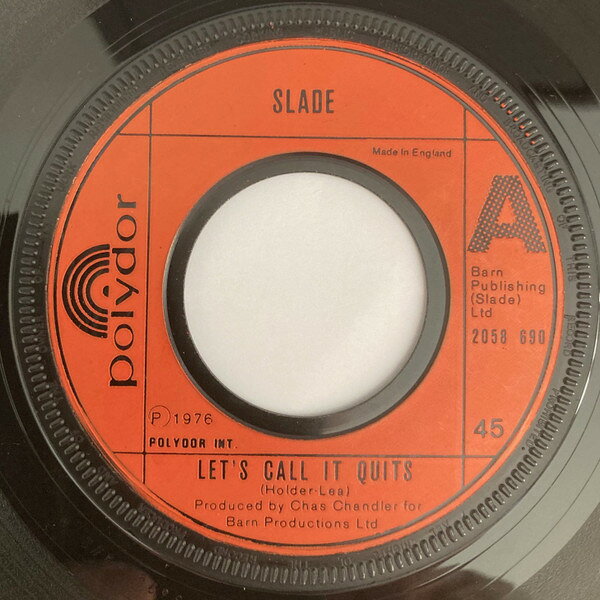 ・アーティスト Slade ・タイトル Let's Call It Quits ・レーベル・型番 Polydor 2058690 ・フォーマット 7インチレコード ・コンディション(盤) 可 (VG) ・コンディション(ジャケット) プレイ...