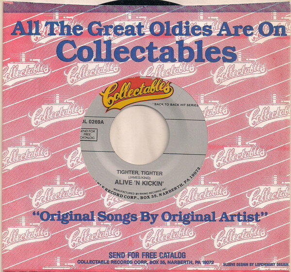 ・アーティスト Alive 'N Kickin' / The Detergents ・タイトル Tighter, Tighter / Leader Of The Laundromat ・レーベル・型番 Collectables COL026...
