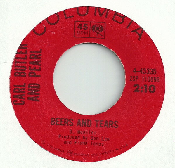 ・アーティスト Carl & Pearl Butler ・タイトル Beers And Tears / Can I Draw The Line ・レーベル・型番 COLUMBIA 443335 ・フォーマット 7インチレコード ・コンディシ...