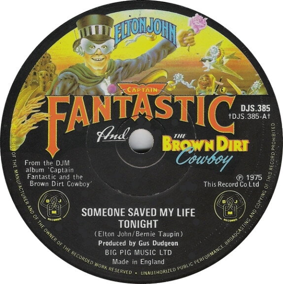 ・アーティスト Elton John ・タイトル Someone Saved My Life Tonight ・レーベル・型番 DJM Records DJS385 ・フォーマット 7インチレコード ・コンディション(盤) 良い (VG+)...