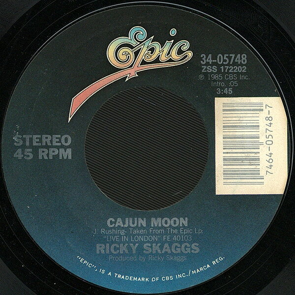 ・アーティスト Ricky Skaggs ・タイトル Cajun Moon ・レーベル・型番 EPIC 3405748 ・フォーマット 7インチレコード ・コンディション(盤) 良い (VG+) ・コンディション(ジャケット) プレインカバ...
