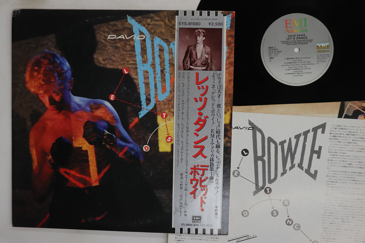 ・アーティスト David Bowie ・タイトル Let's Dance ・レーベル・型番 EMI AMERICA EYS81580 ・フォーマット LPレコード ・コンディション(盤) 良い (VG+) ・コンディション(ジャケット) ...