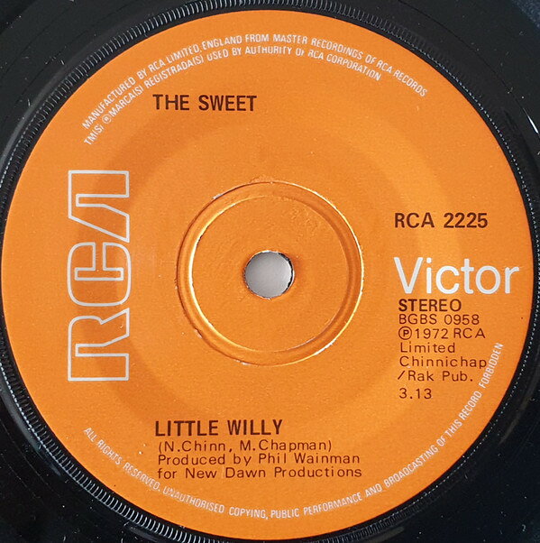 ・アーティスト Sweet ・タイトル Little Willy ・レーベル・型番 RCA Victor RCA2225 ・フォーマット 7インチレコード ・コンディション(盤) 良い (VG+) ・コンディション(ジャケット) プレインカ...