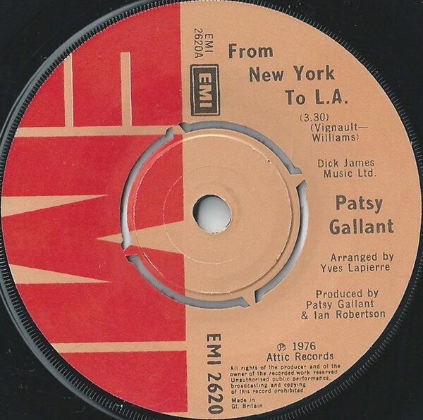 ・アーティスト Patsy Gallant ・タイトル From New York To L.A. ・レーベル・型番 EMI EMI2620 ・フォーマット 7インチレコード ・コンディション(盤) 良い (VG+) ・コンディション(ジャ...