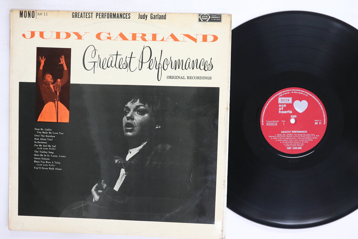 ・アーティスト Judy Garland ・タイトル Greatest Performances Original Recordings ・レーベル・型番 ACE OF HEARTS AH11 ・フォーマット LPレコード ・コンディション...