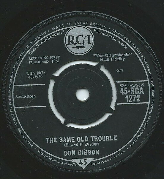 ・アーティスト Don Gibson ・タイトル The Same Old Trouble ・レーベル・型番 RCA 45RCA1272 ・フォーマット 7インチレコード ・コンディション(盤) 良い (VG+) ・コンディション(ジャケッ...