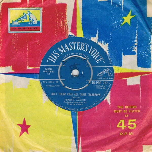 ・アーティスト Frankie Avalon ・タイトル Don't Throw Away All Those Teardrops ・レーベル・型番 His Master's Voice 45POP727 ・フォーマット 7インチレコード ...
