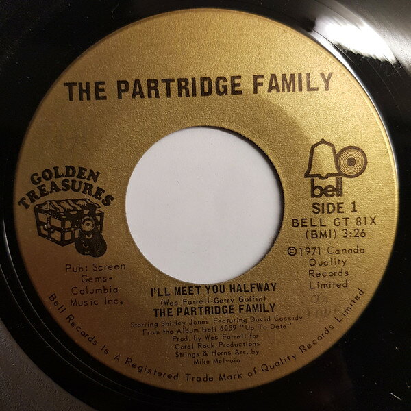 ・アーティスト Partridge Family ・タイトル I'll Meet You Halfway ・レーベル・型番 Bell Records BELLGT81X ・フォーマット 7インチレコード ・コンディション(盤) 良い (VG...
