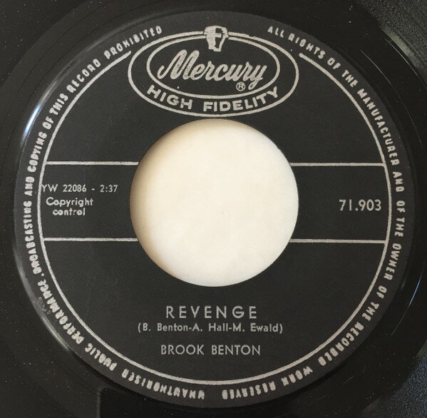 ・アーティスト Brook Benton ・タイトル Revenge / Really, Really ・レーベル・型番 Mercury 71903 ・フォーマット 7インチレコード ・コンディション(盤) 良い (VG+) ・コンディショ...