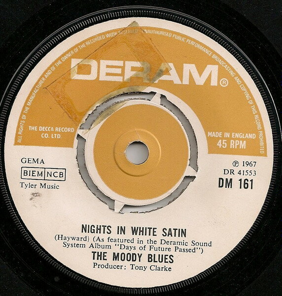 ・アーティスト Moody Blues ・タイトル Nights In White Satin ・レーベル・型番 Deram DM161 ・フォーマット 7インチレコード ・コンディション(盤) 良い (VG+) ・コンディション(ジャケッ...