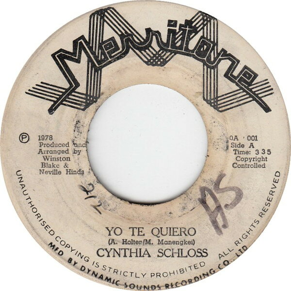 ・アーティスト Cynthia Schloss ・タイトル Yo Te Quiero ・レーベル・型番 Merritone OA001 ・フォーマット 7インチレコード ・コンディション(盤) 良い (VG+) ・コンディション(ジャケット...