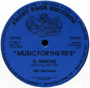 ・アーティスト G. Simone ・タイトル Music For The 90's / I Know, You Know ・レーベル・型番 FRONT PAGE ENTERTAINMENT FP1901 ・フォーマット 12インチレコード...