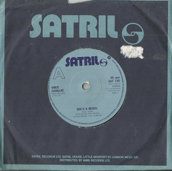 ・アーティスト Vince Cadillac ・タイトル She's A Model ・レーベル・型番 Satril SAT140 ・フォーマット 7インチレコード ・コンディション(盤) 可 (VG) ・コンディション(ジャケット) プレ...
