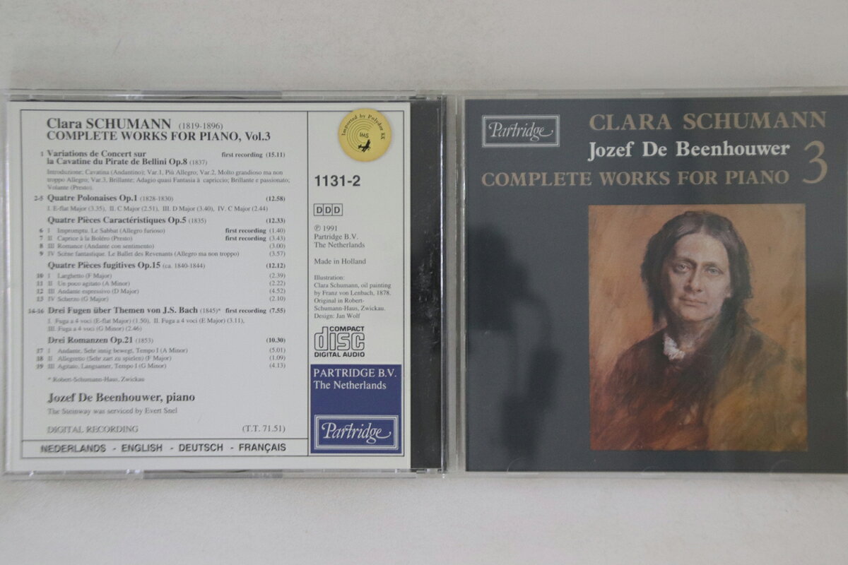 ・アーティスト Jozef De Beehouwer ・タイトル Schumann Complete Works For Piano Vol.3 ・レーベル・型番 PARTRIDGE 11312 ・フォーマット CD ・コンディション(盤)...
