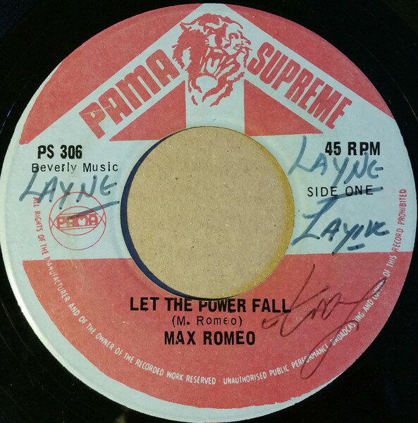 ・アーティスト Max Romeo ・タイトル Let The Power Fall / The Raid ・レーベル・型番 Pama Supreme PS306 ・フォーマット 7インチレコード ・コンディション(盤) 良い (VG+) ...