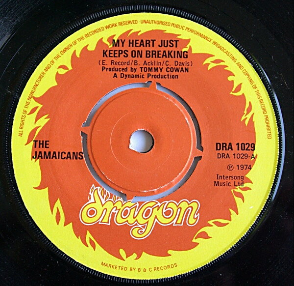 ・アーティスト Jamaicans ・タイトル My Heart Just Keeps On Breaking ・レーベル・型番 Dragon DRA1029 ・フォーマット 7インチレコード ・コンディション(盤) 非常に良い(EX) ・...