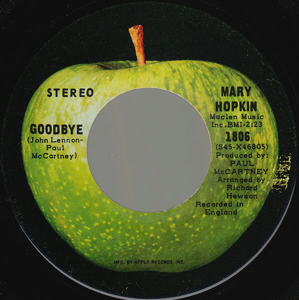 ・アーティスト Mary Hopkin ・タイトル Goodbye / Sparrow ・レーベル・型番 Apple Records 1806 ・フォーマット 7インチレコード ・コンディション(盤) 可 (VG) ・コンディション(ジャケ...