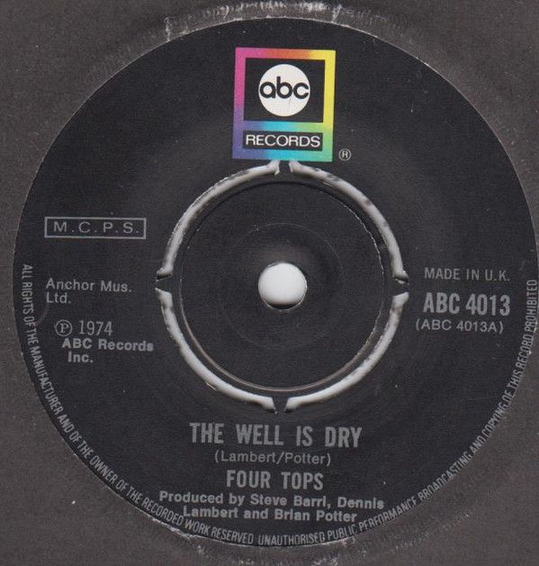・アーティスト Four Tops ・タイトル The Well Is Dry ・レーベル・型番 ABC Records ABC4013 ・フォーマット 7インチレコード ・コンディション(盤) 良い (VG+) ・コンディション(ジャケッ...