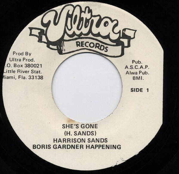 ・アーティスト Harrison Sands - The Boris Gardiner Happening ・タイトル She's Gone ・レーベル・型番 Ultra Records NONE ・フォーマット 7インチレコード ・コンデ...