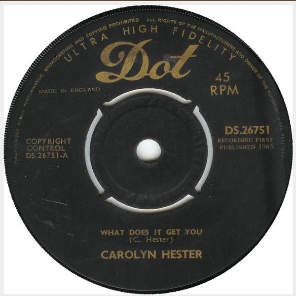 ・アーティスト Carolyn Hester ・タイトル What Does It Get You ・レーベル・型番 Dot Records DS26751 ・フォーマット 7インチレコード ・コンディション(盤) 良い (VG+) ・コン...
