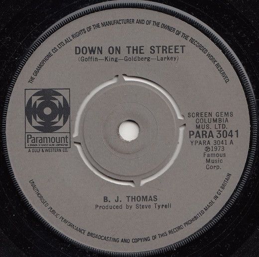・アーティスト B.J. Thomas ・タイトル Down On The Street ・レーベル・型番 Paramount Records PARA3041 ・フォーマット 7インチレコード ・コンディション(盤) 良い (VG+) ・...