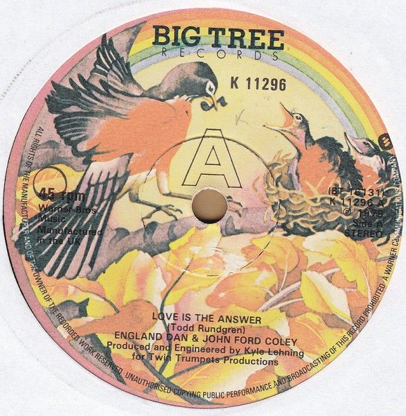 ・アーティスト England Dan & John Ford Coley ・タイトル Love Is The Answer ・レーベル・型番 Big Tree Records K11296 ・フォーマット 7インチレコード ・コンディショ...