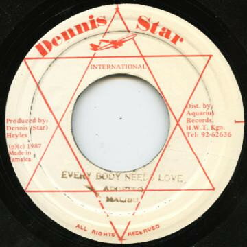 ・アーティスト Malibu ・タイトル Every Body Needs Love ・レーベル・型番 Dennis Star International NONE ・フォーマット 7インチレコード ・コンディション(盤) 可 (VG) ・...