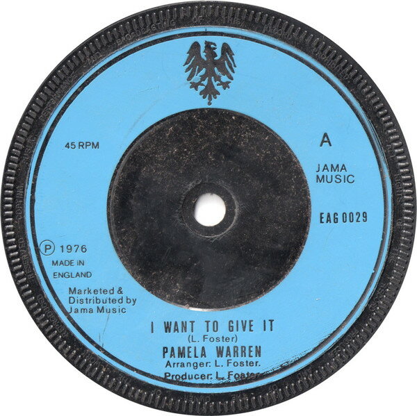 ・アーティスト Pamela Warren ・タイトル I Want To Give It ・レーベル・型番 Eagle EAG0029 ・フォーマット 7インチレコード ・コンディション(盤) 良い (VG+) ・コンディション(ジャケッ...