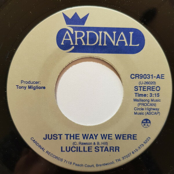・アーティスト Lucille Starr ・タイトル Just The Way We Were / Comme Nous Etions ・レーベル・型番 CARDINAL CR9031 ・フォーマット 7インチレコード ・コンディション(...
