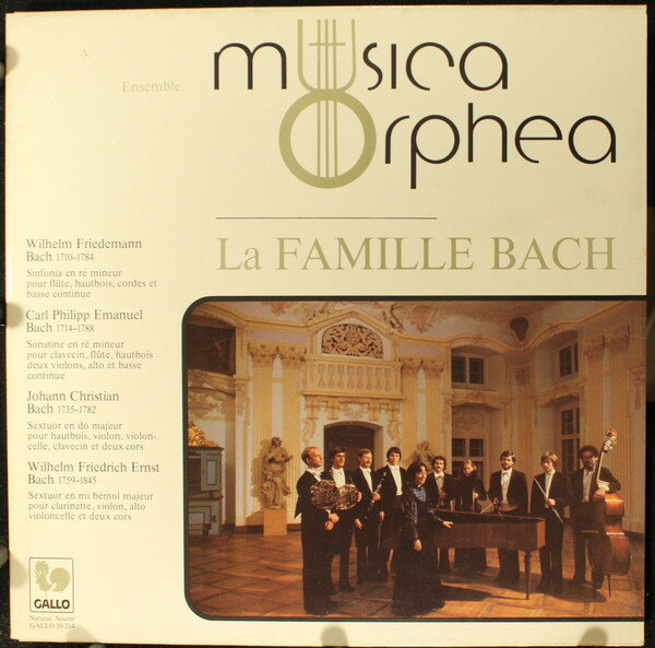 ・アーティスト Ensemble Musica Orphea ・タイトル La Famille Bach ・レーベル・型番 Gallo GALLO30234 ・フォーマット LPレコード ・コンディション(盤) 非常に良い(EX) ・コンデ...